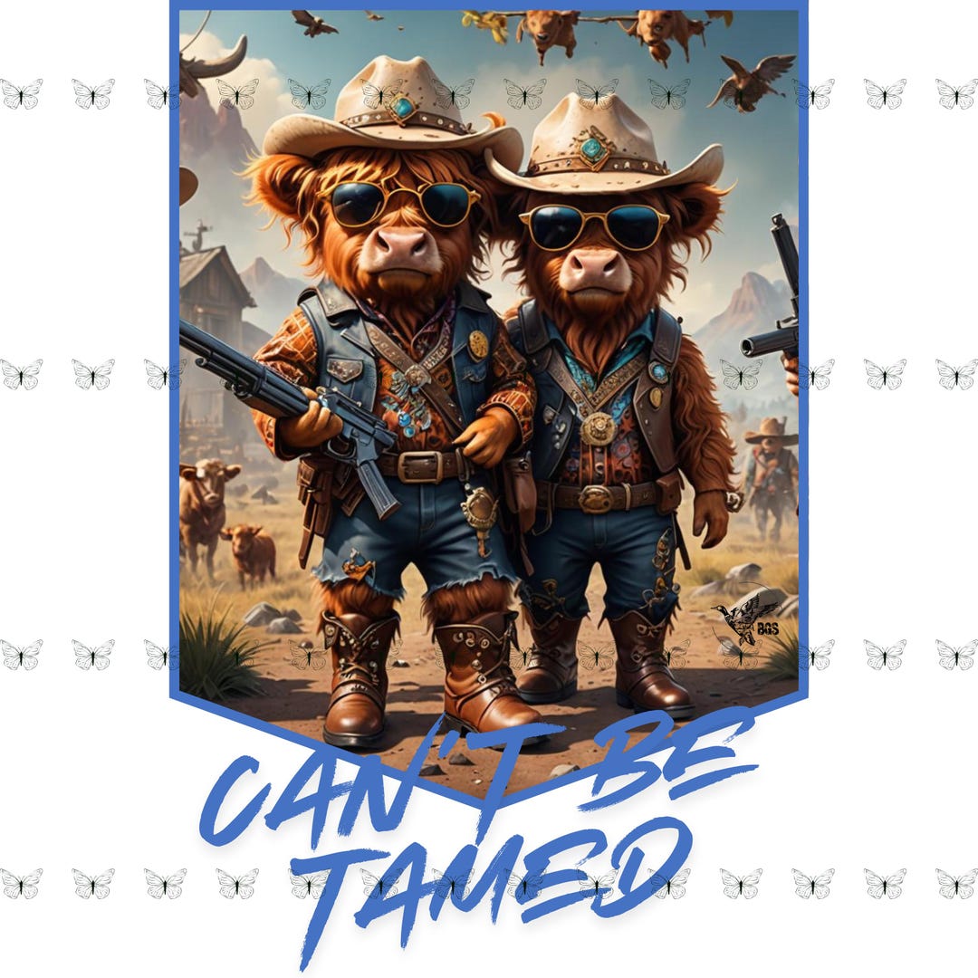 PNG Cow Can't Be Tamed PNG, SVG Digital Graphics - Etsy
