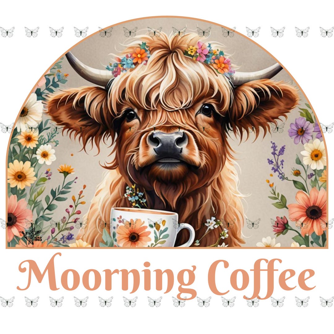 PNG, SVG Cow Morning Coffee, Cow Coffee Digital Graphics - Etsy