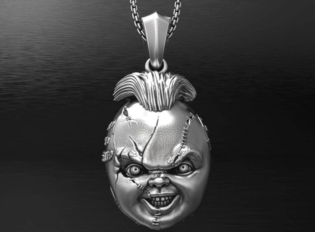 Full Handmade Horror Necklace Chucky, Handcraft Sterling Silver Unique ...