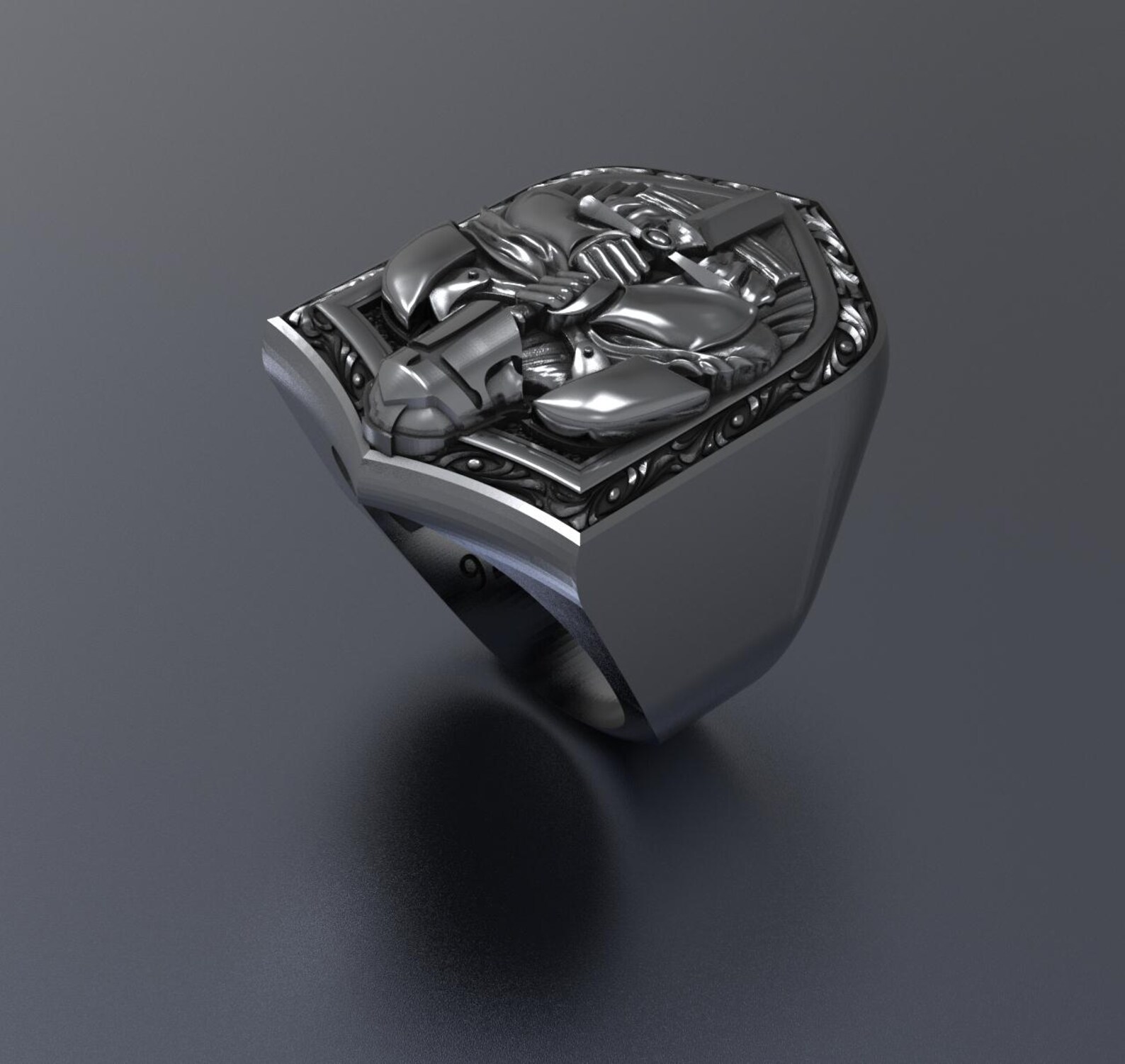 Crusader Knight Ring, Christian Medieval Templar Men Ring, Fathers Day ...