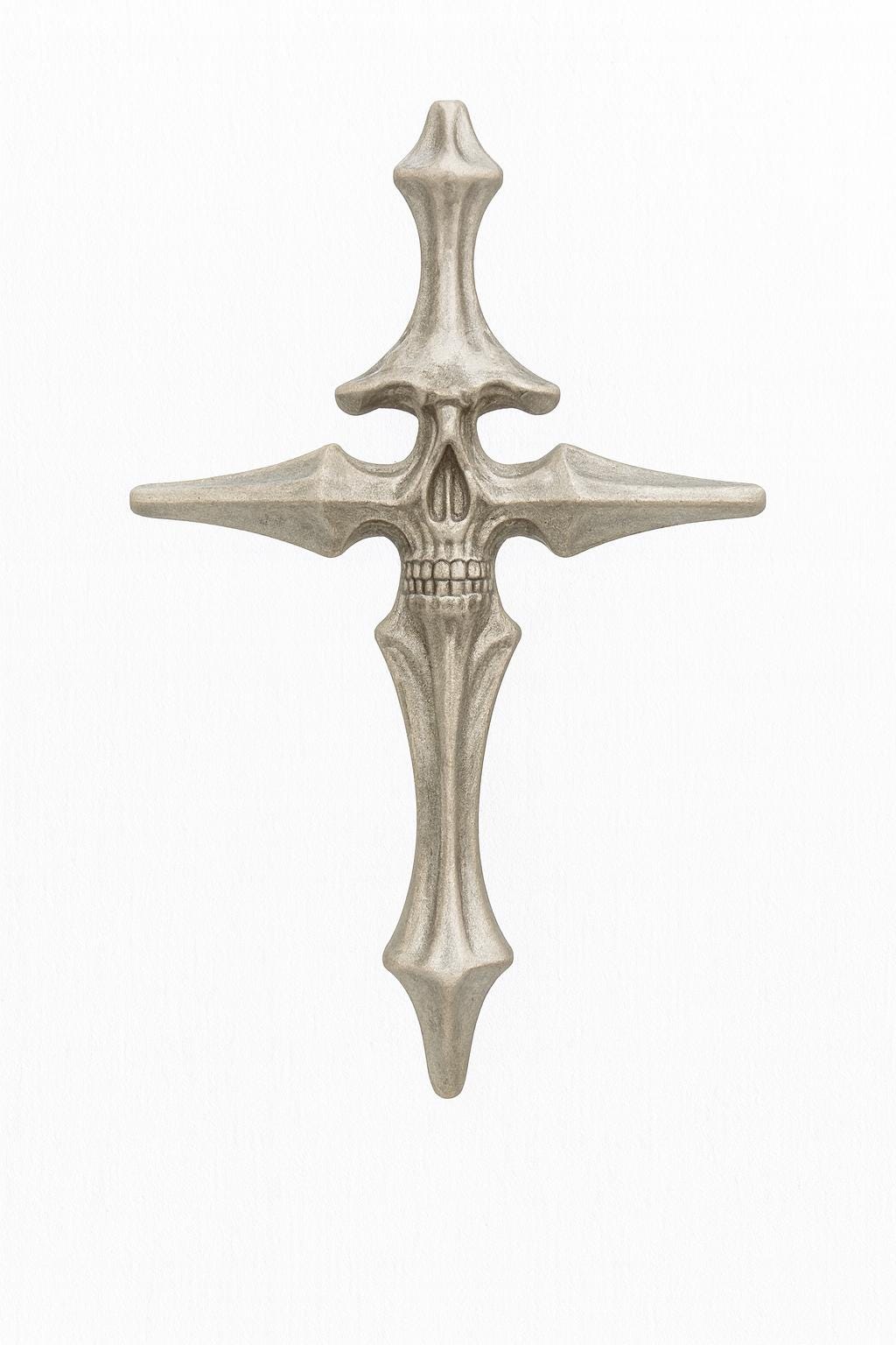 Memento Mori Skull Cross Pendant – Sterling Silver Gothic Statement ...