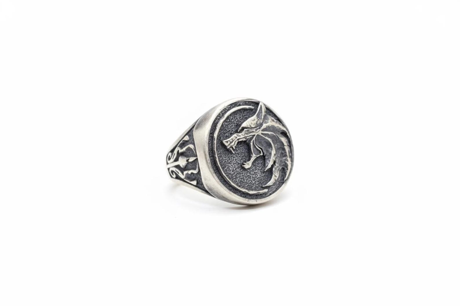 Handmade Sterling Silver Rebel Wolf Ring, Personalized Oxidized Gift ...