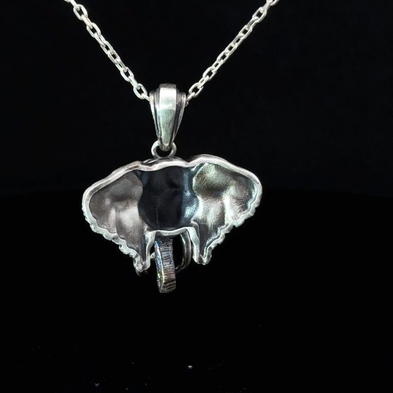 Sterling Silver Elephant Necklace: Handmade 925K Pendant - Etsy