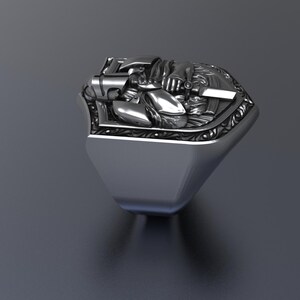 Crusader Knight Ring, Christian Medieval Templar Men Ring, Fathers Day ...