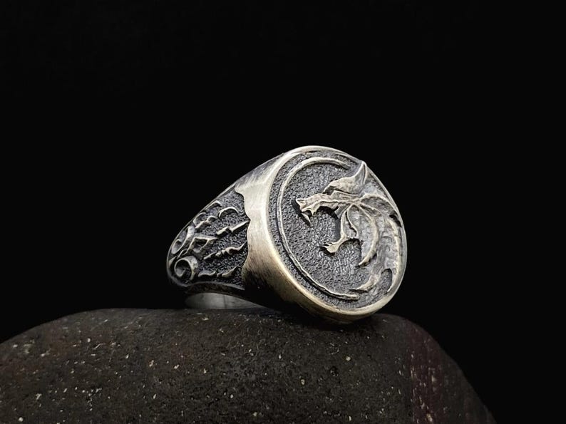 Handmade Sterling Silver Rebel Wolf Ring, Personalized Oxidized Gift ...