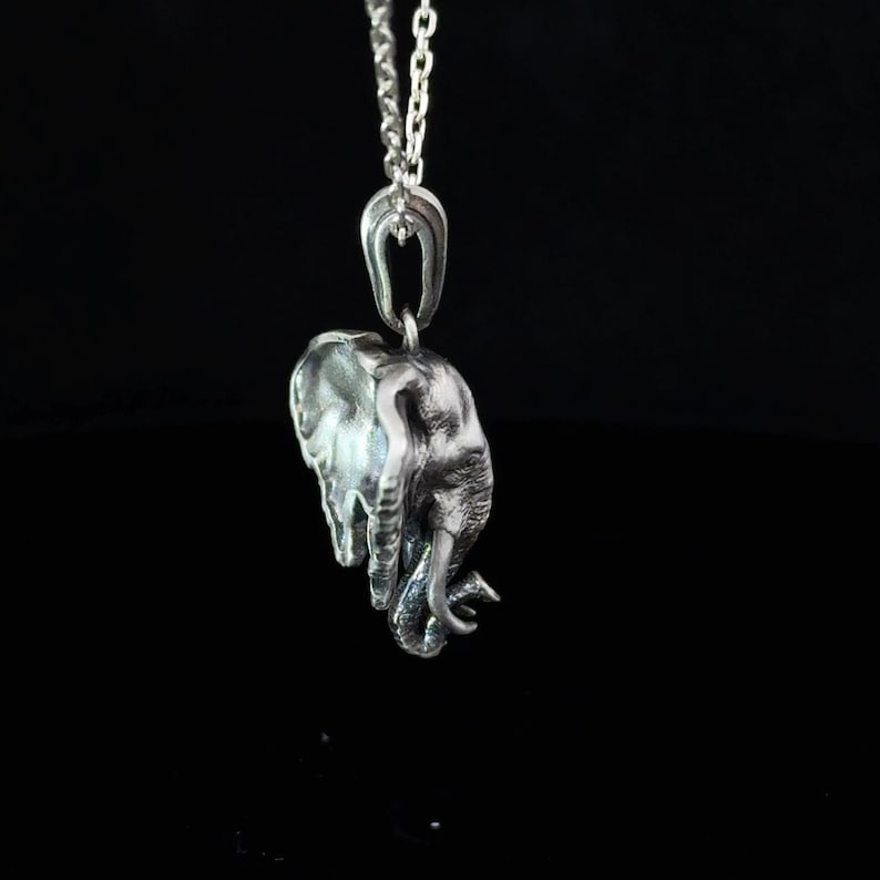 Sterling Silver Elephant Necklace: Handmade 925K Pendant - Etsy