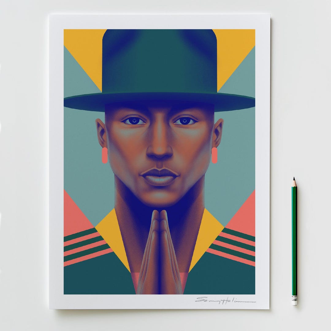 Pharrell Williams Pop Art Portrait - Hand-signed Giclée Print on ...