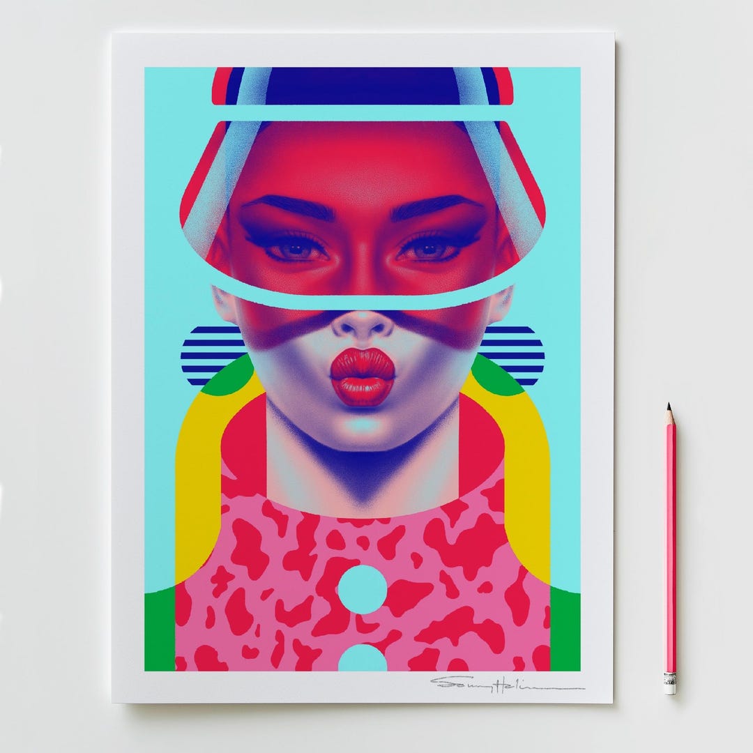 Sabrina Pop Art Portrait - Hand-signed Giclée Print on Archival Paper ...