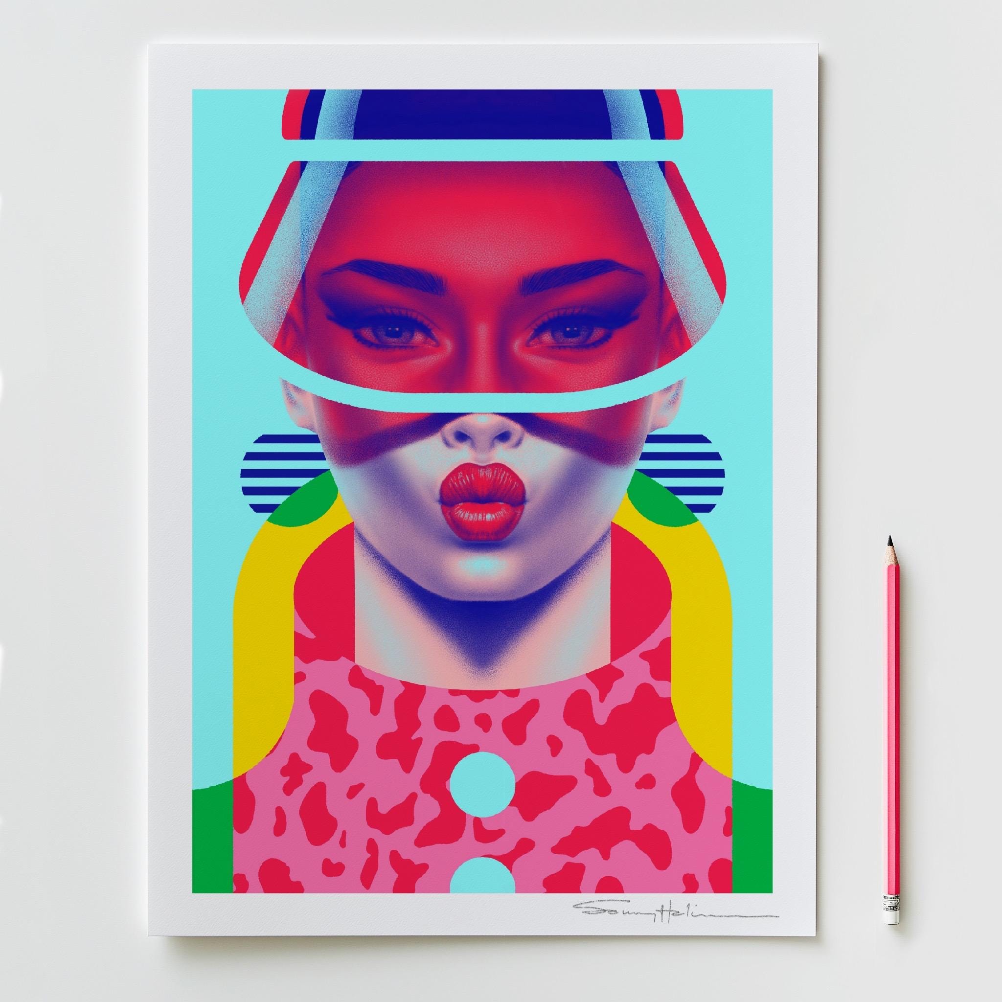 Sabrina Pop Art Portrait - Hand-signed Giclée Print on Archival Paper ...