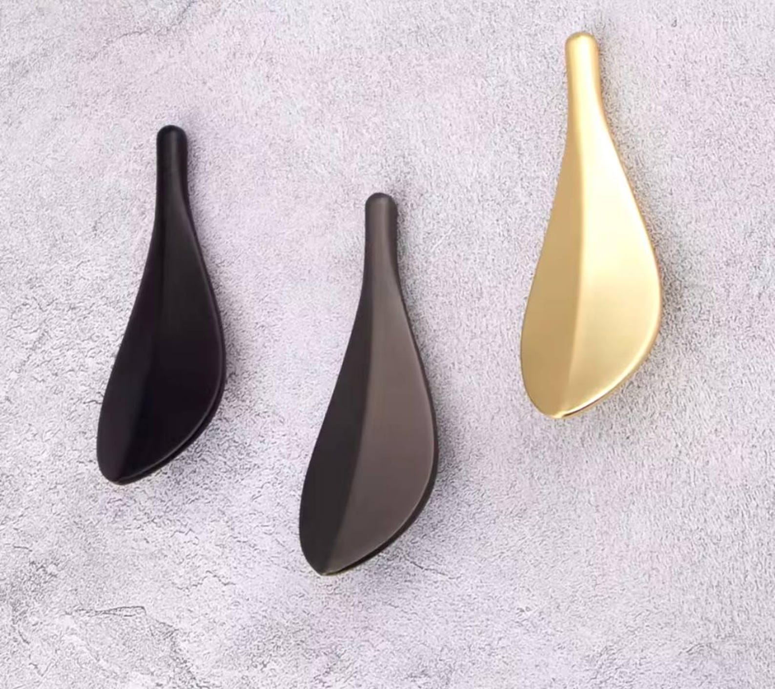 Scandinavian Style Brass Furniture Knobs, Gold Leaf Shape Brass Door ...