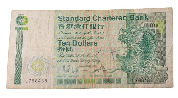 Rare Standard Chartered Bank Hong Kong Note Vintage K… - Gem