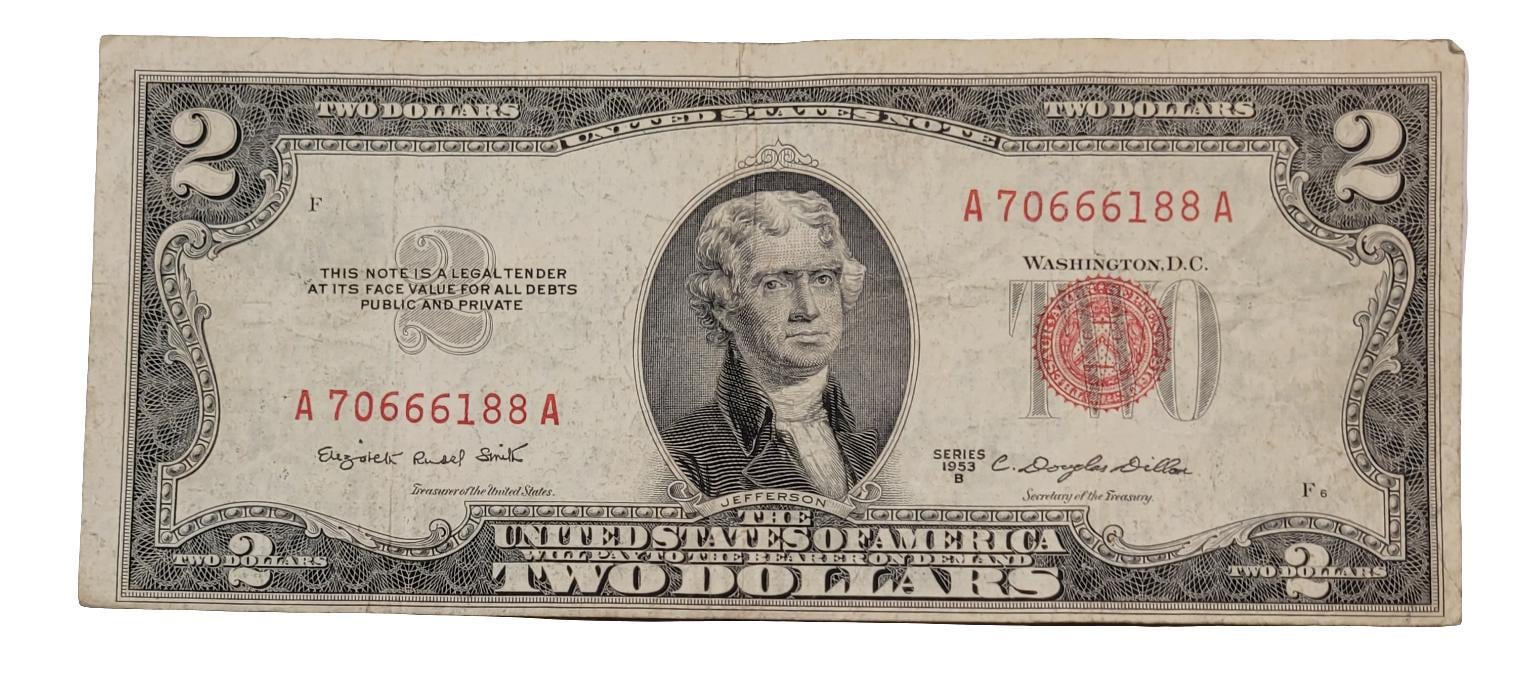 Vintage 1953B Red Seal Note Unique Serial Number A70666188A - Etsy