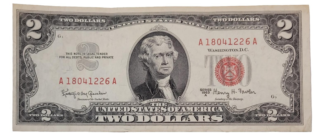 1963 A Series A18041226A Red Seal United States Note Historical ...