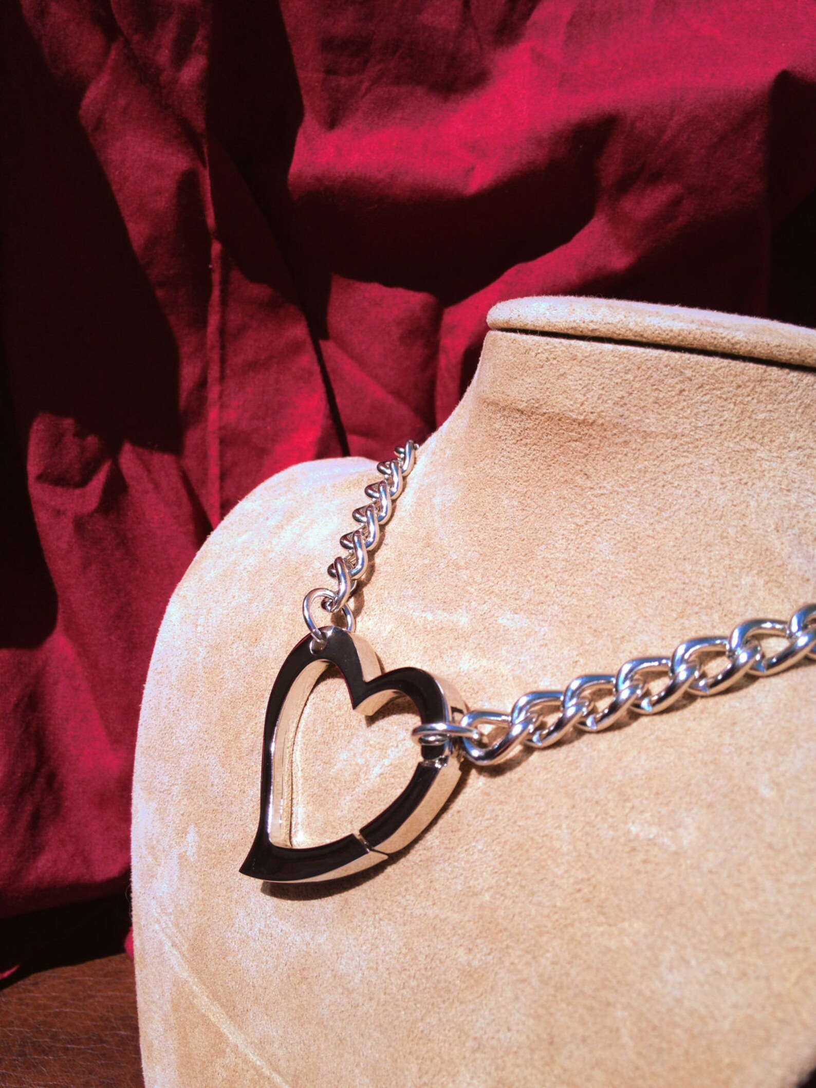Chain Choker With Large Heart Clip - Etsy