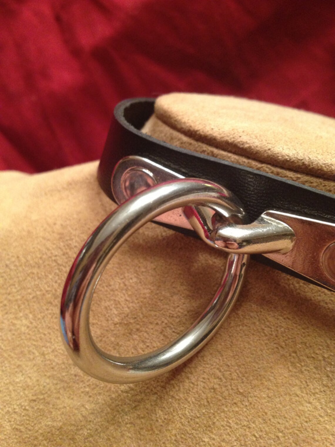 Leather Collar with Ring | Etsy