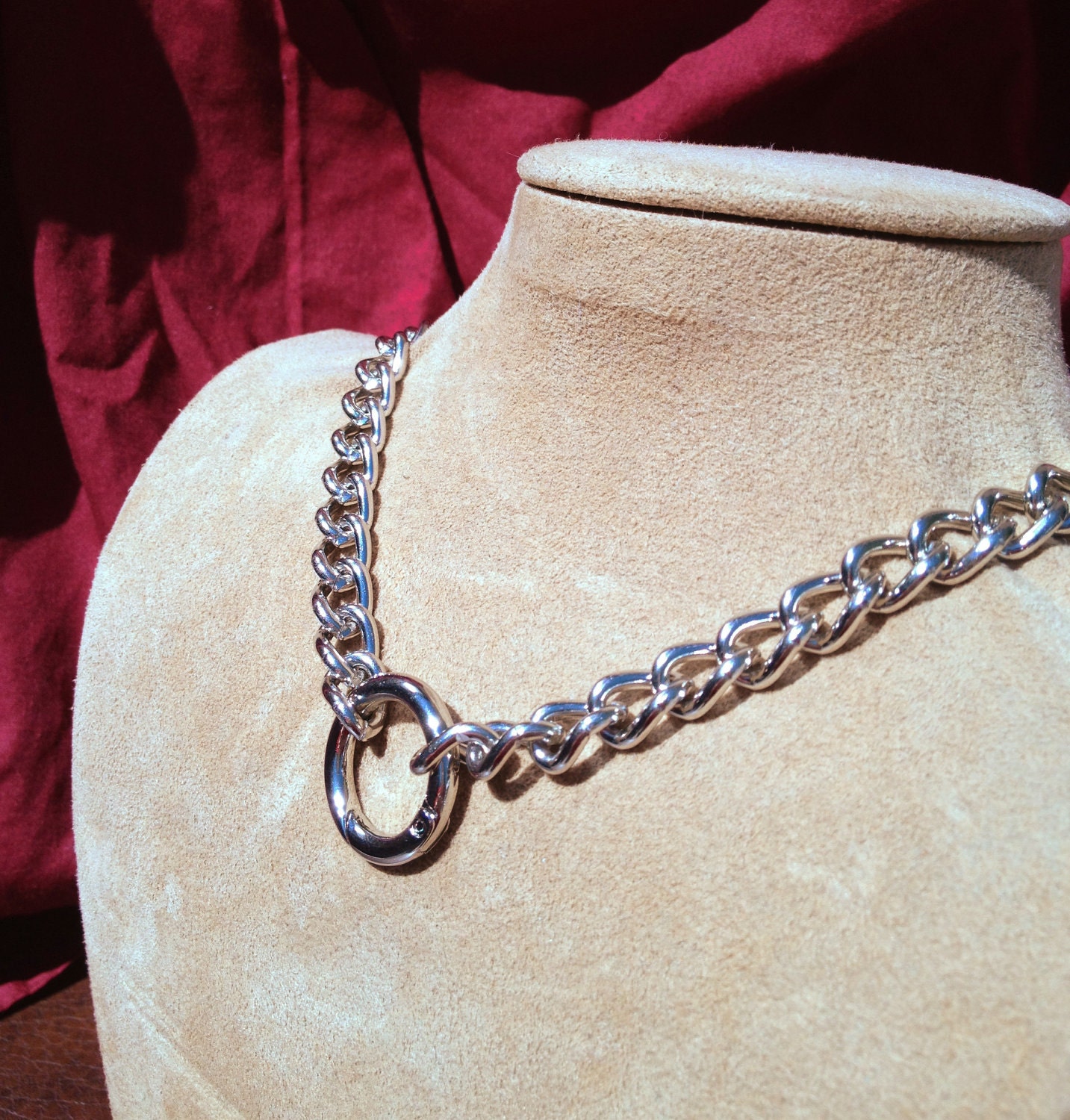 Stainless Steel Chain Necklace Choker With O Ring Clip