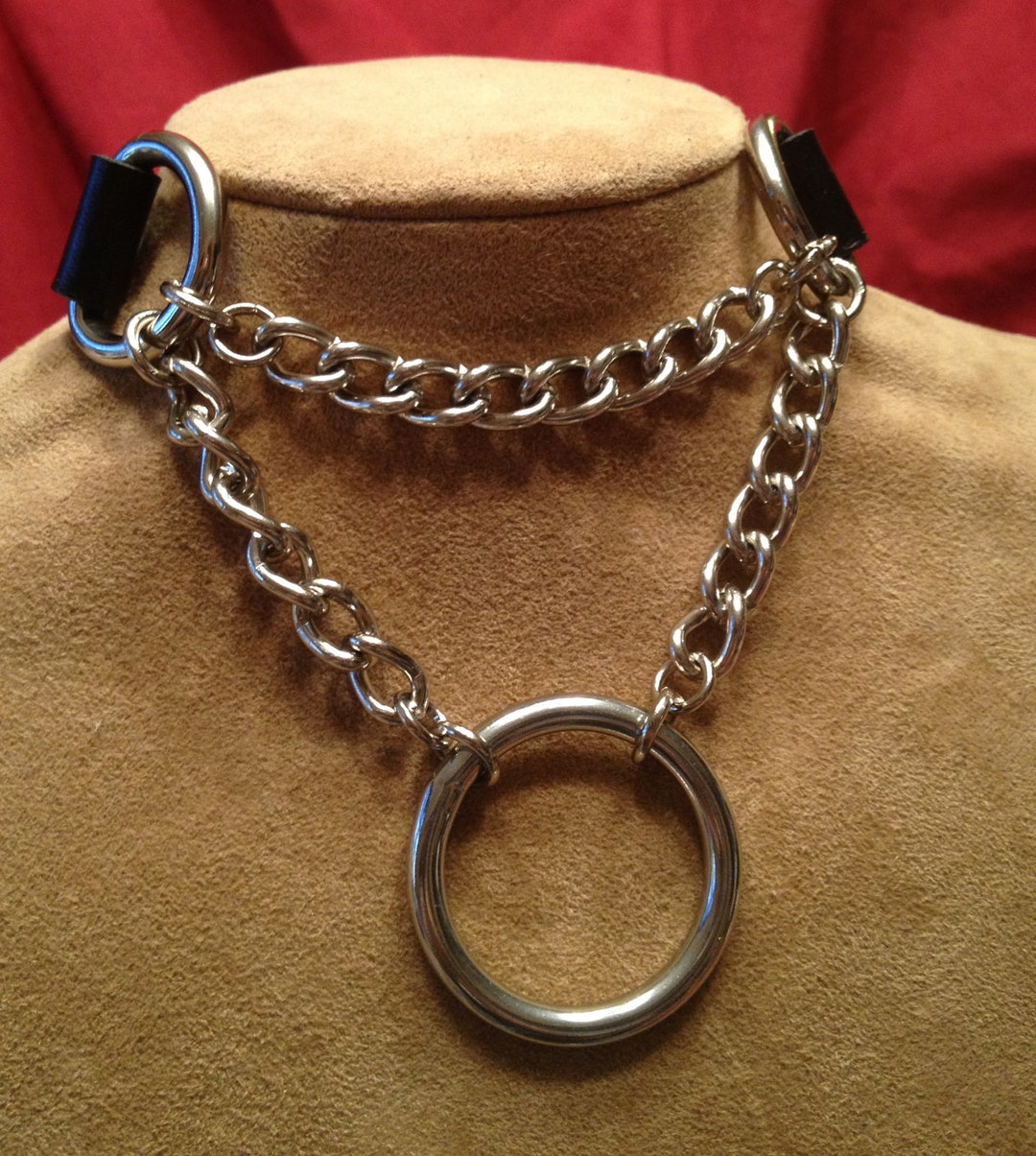 Chain Collar With 1 1/2" Ring and Locking Buckle - Etsy