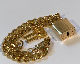 Large Gold Lock Necklace - Etsy