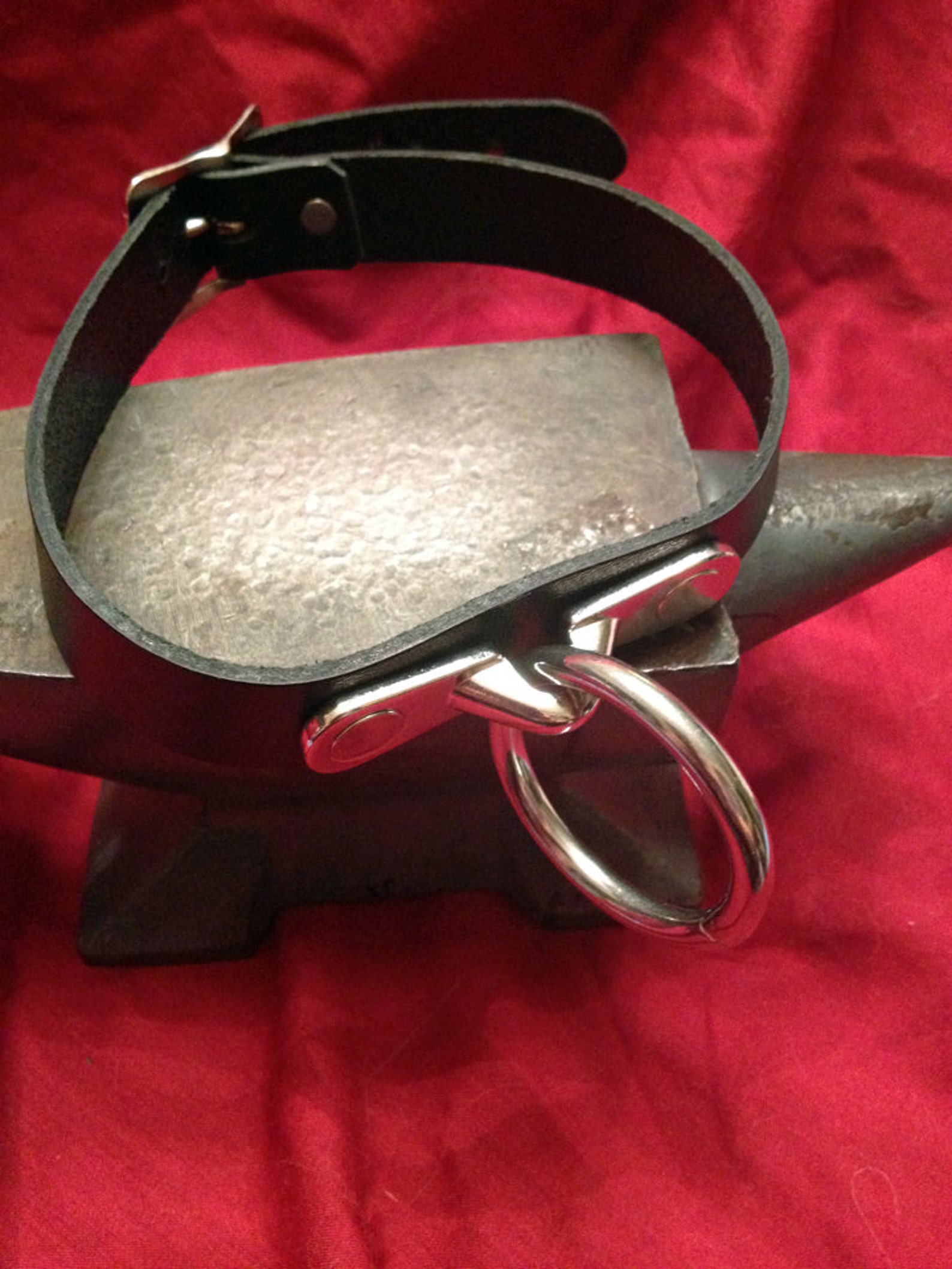 Leather Collar With Ring - Etsy