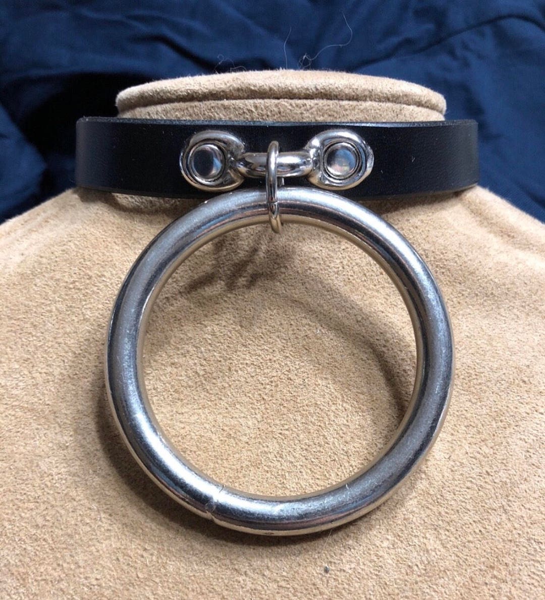 Leather Collar With Large 2
