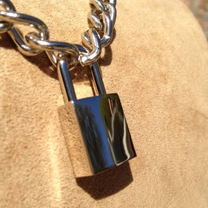 Chain Choker With Small Square Padlock - Etsy