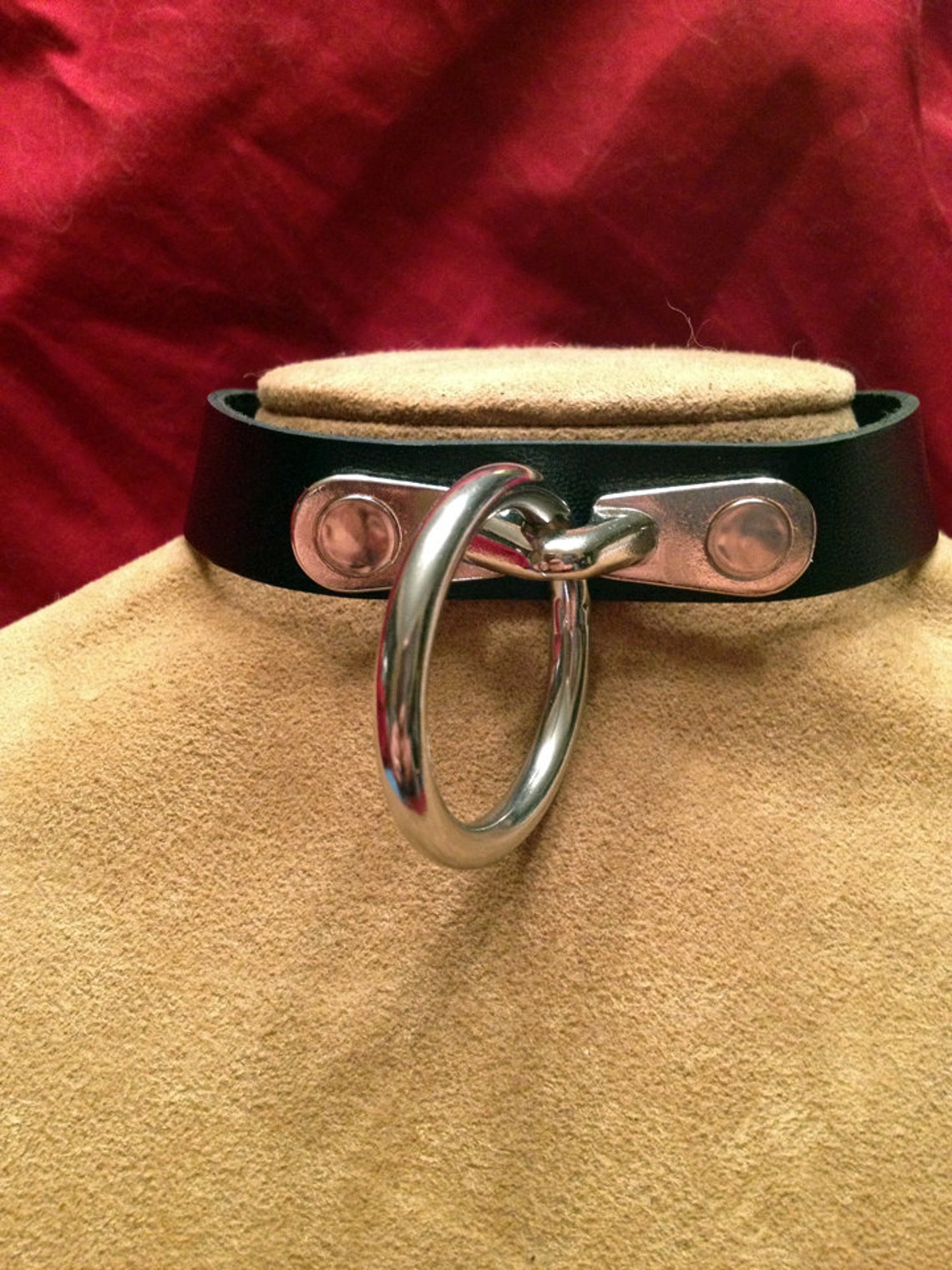 Leather Collar With Ring - Etsy
