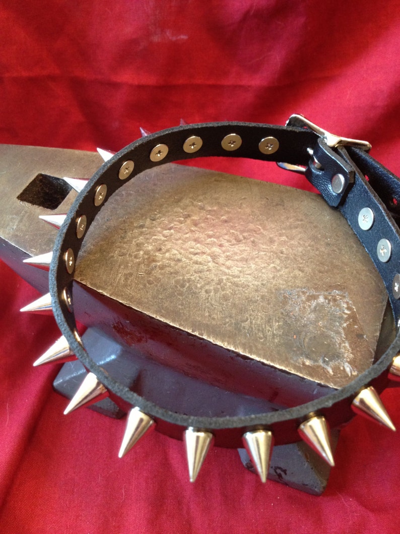 Spike Leather Collar so Many Spikes - Etsy