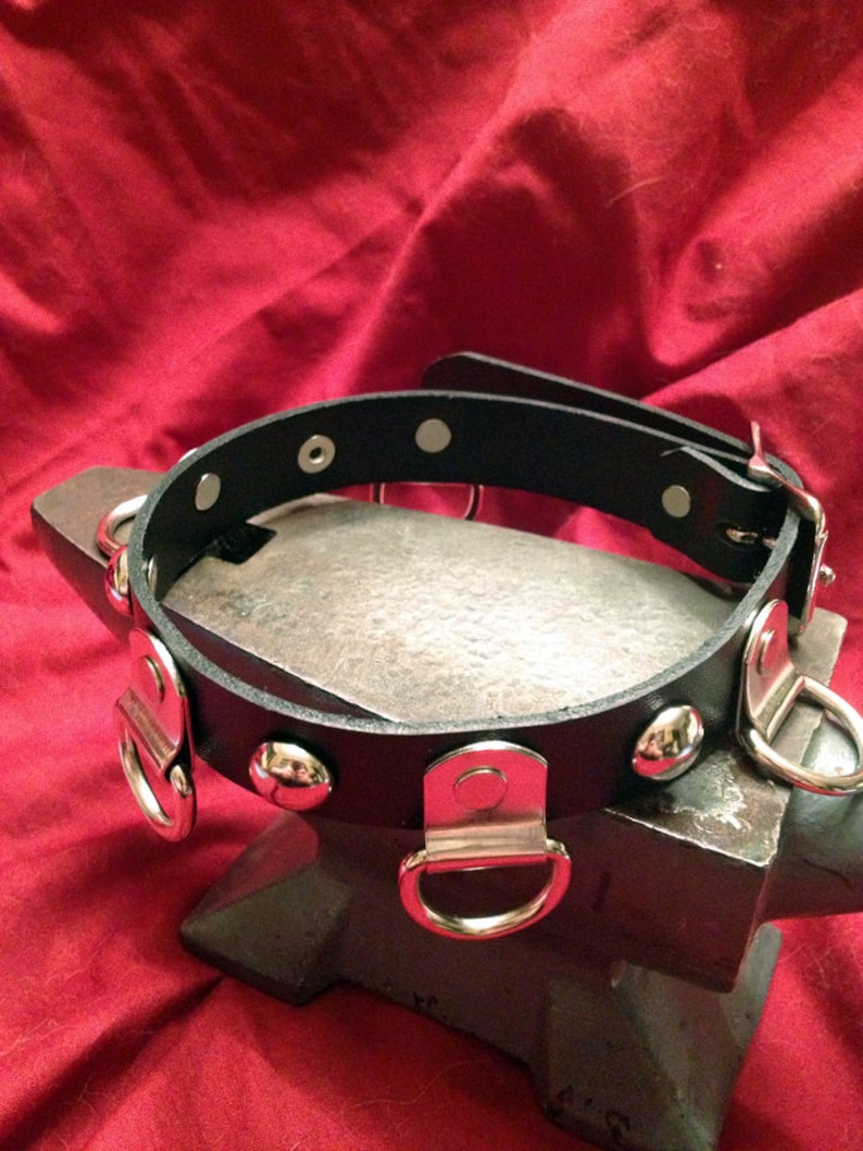 Multi D Ring Leather Collar - Etsy