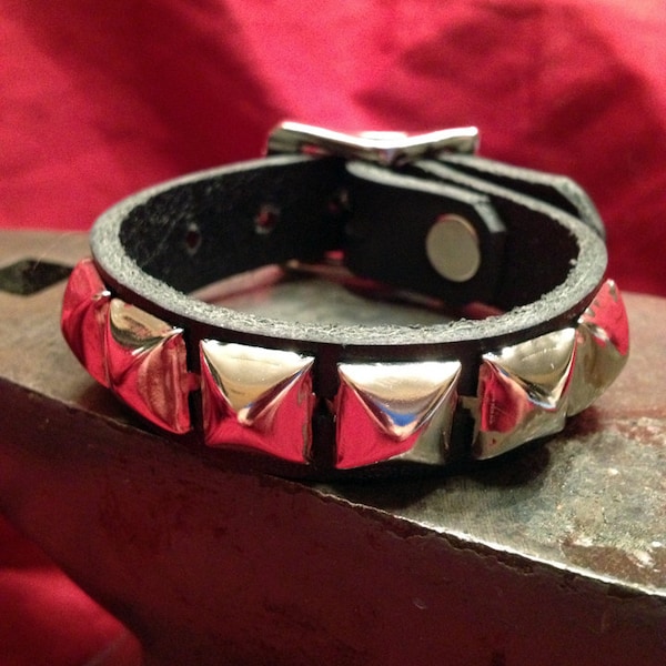 Studded Leather Bracelet - Etsy