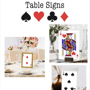 Deck of Cards Table Signs | Wedding Table Signs | Card Game Theme - Etsy