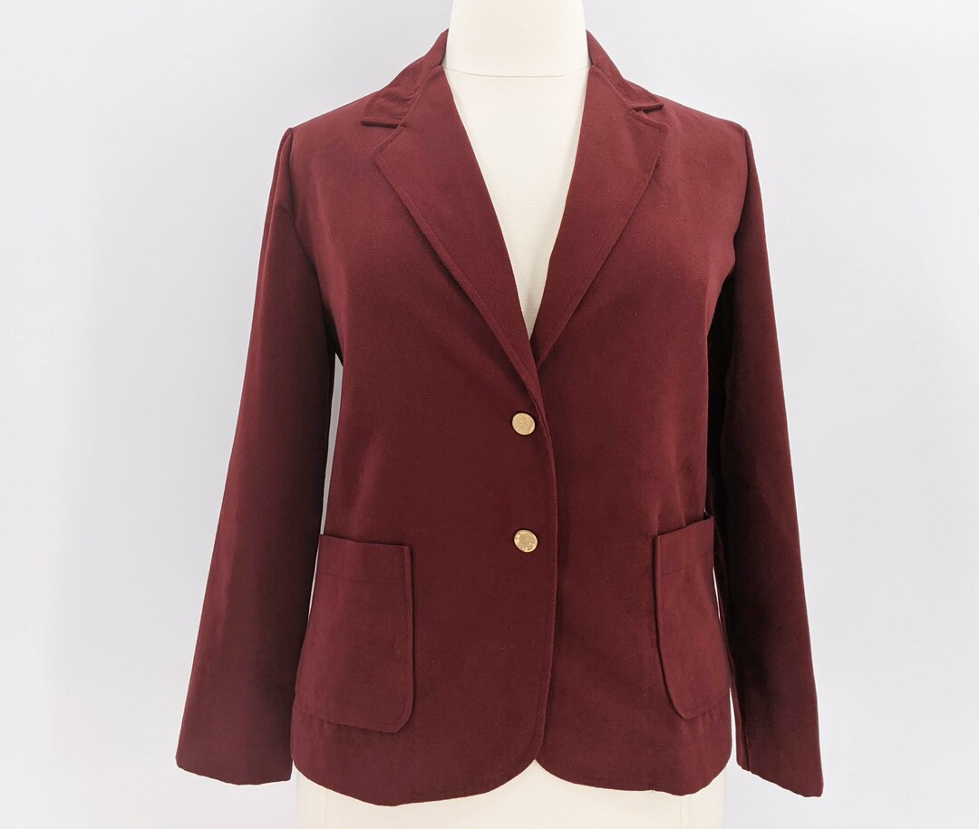 Vintage 70s Maroon Ultrasuede Blazer | 1970s Cardisport Lightweight ...