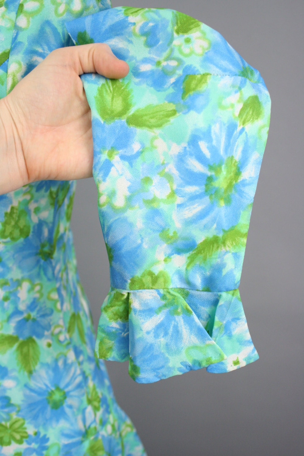 Vintage 60s Blue Daisy Dress / 1960s Mod Watercolor Painterly Floral ...