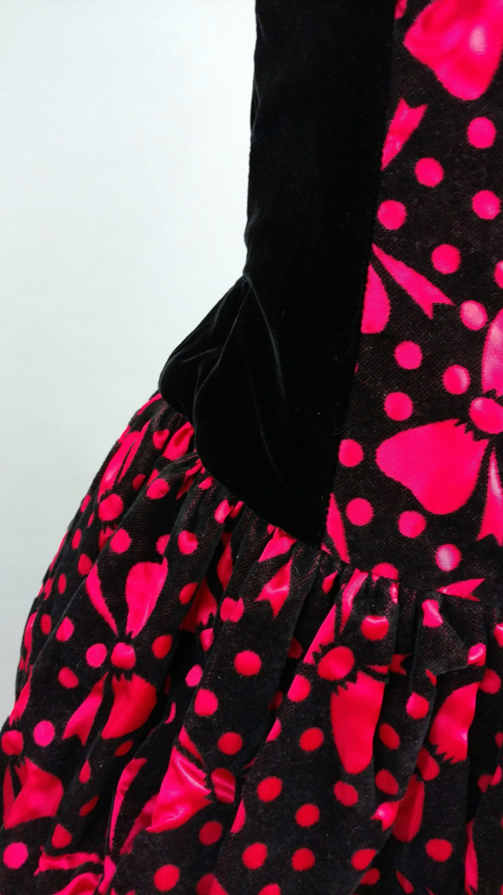 Vintage 80s Party Dress || 1980s Joy Stevens Avant-garde Black Velvet ...