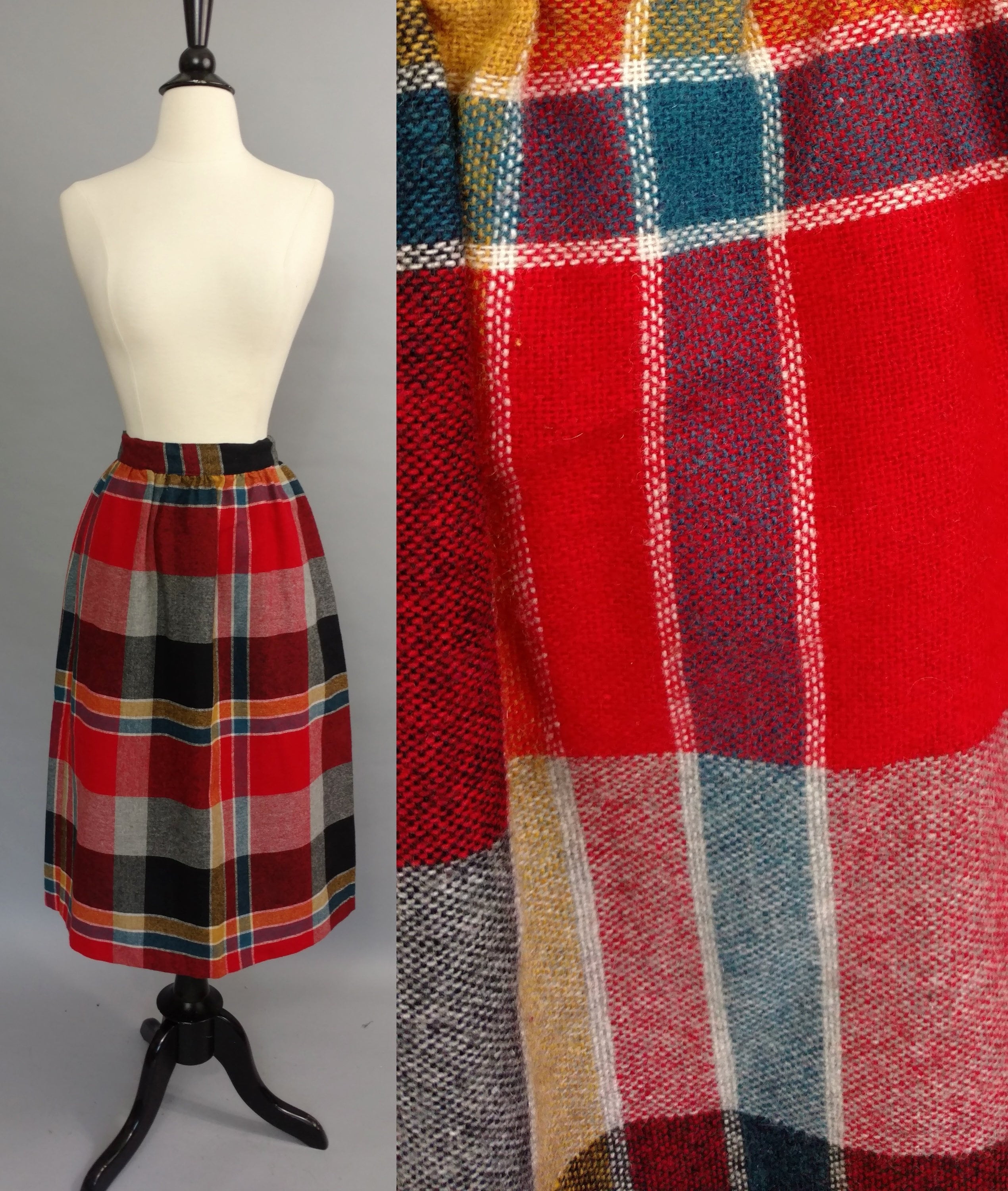 Vintage 70s Skirt 1970s Skirt 70s Plaid Skirt 70s - Etsy