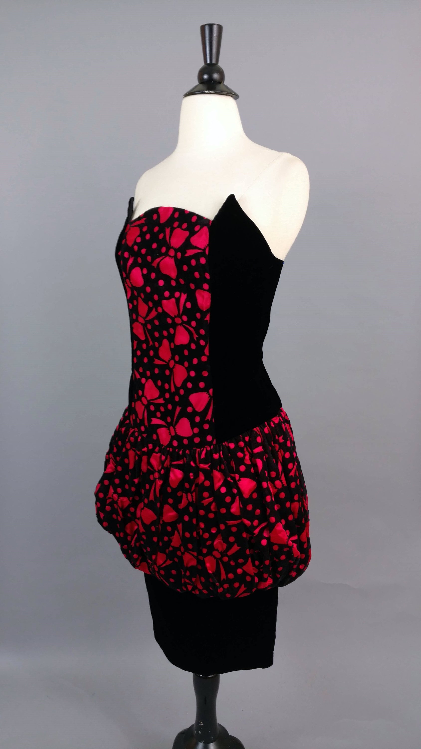 Vintage 80s Party Dress || 1980s Joy Stevens Avant-garde Black Velvet ...