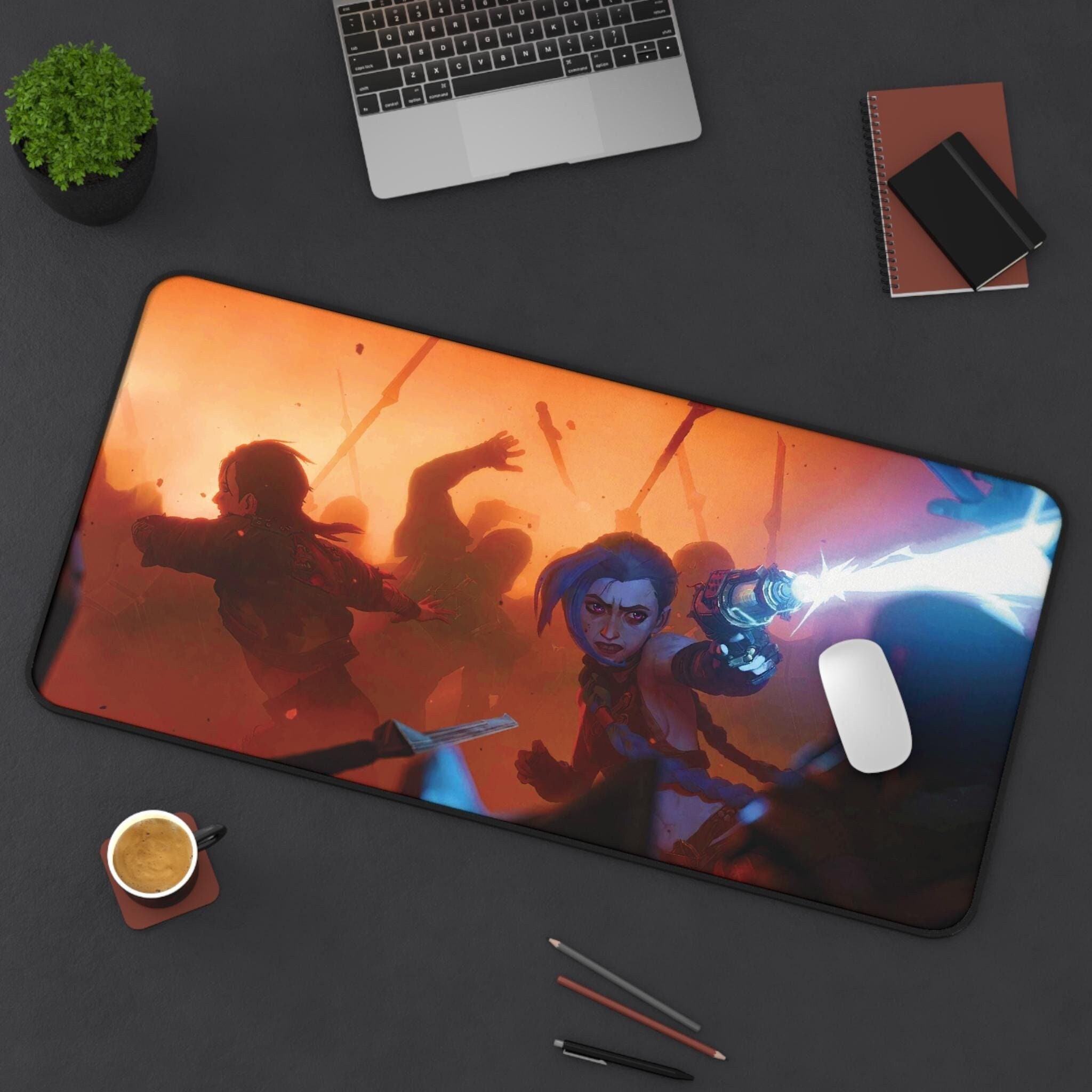 Arcane Desk Mat, Jinx Vi Fighting Playmat - Etsy