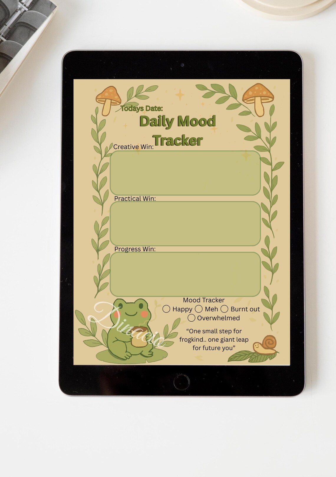 Frog Mood Tracker Printable | Cottagecore Mental Health Journal | PDF ...