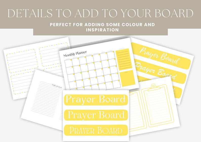 Prayer Board Kit: Printable Headers, Cards, Envelopes (digital Download ...