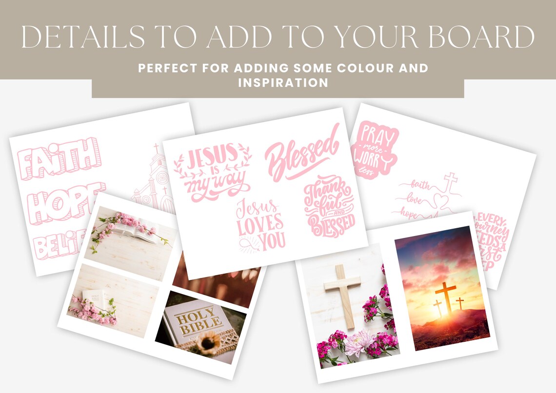 Prayer Board Kit: Printable Vision Board, Headers, Envelopes (digital ...
