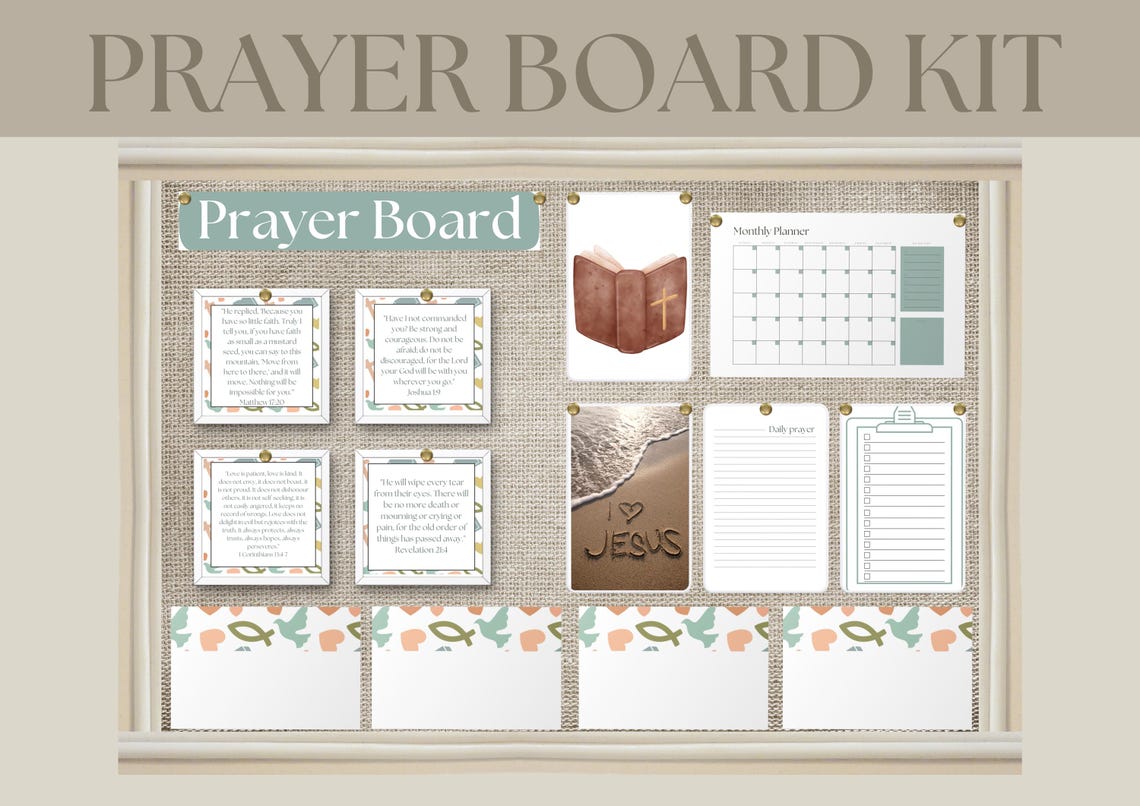 Rustic Prayer Board Kit: Printable Headers, Cards, Envelopes (digital ...