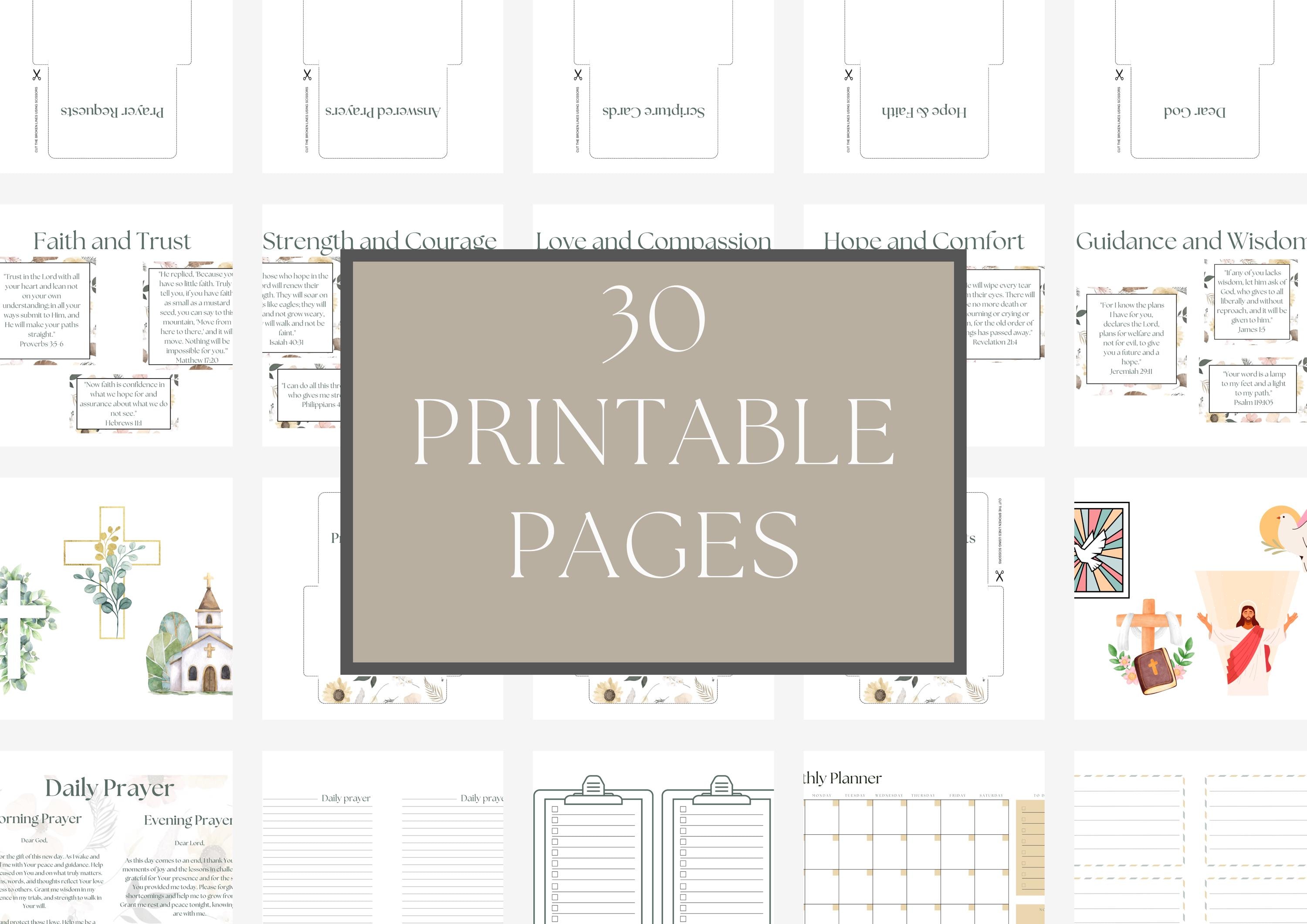 Prayer Board Kit: Printable Vision Board Headers & Cards (digital ...
