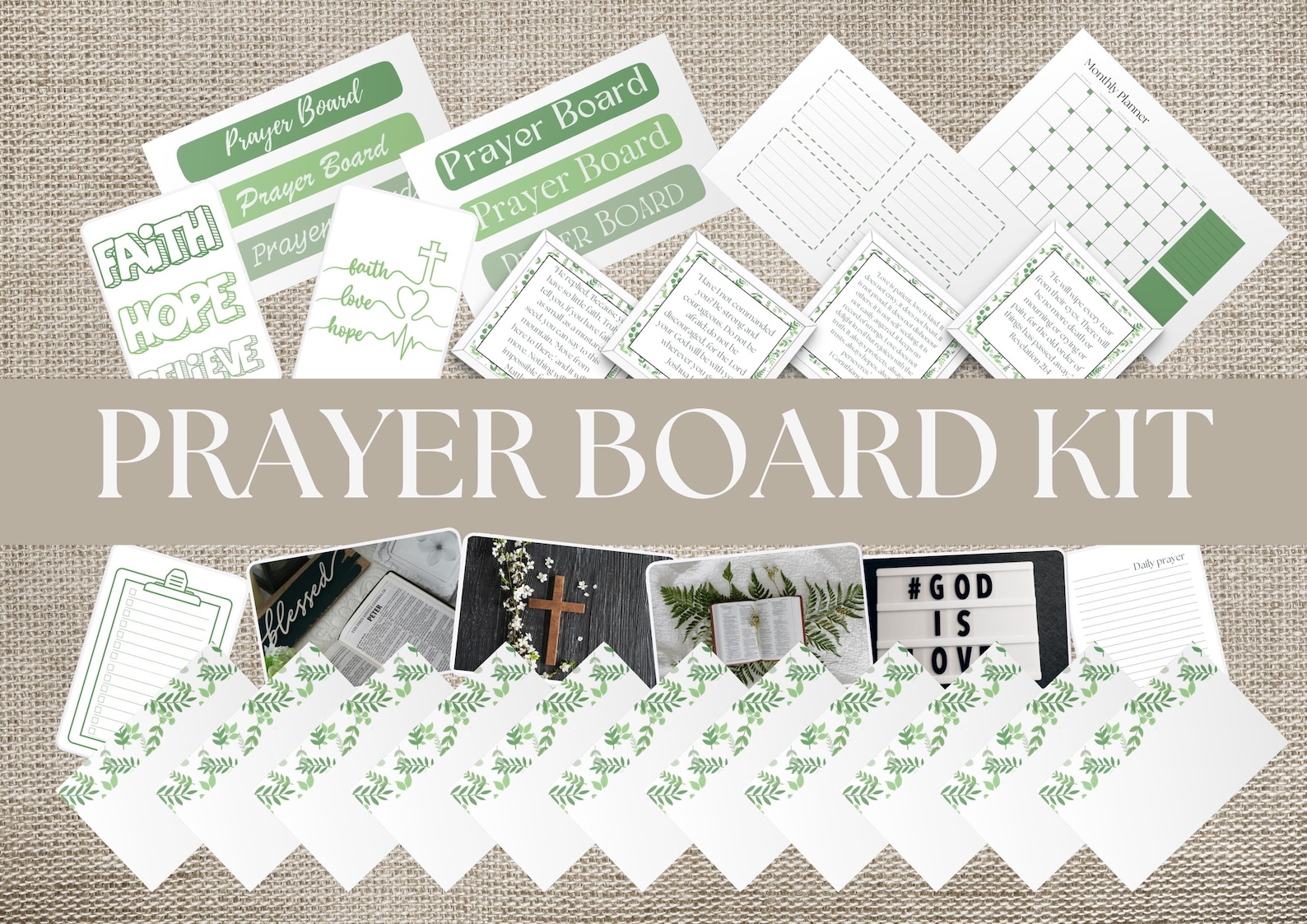 Prayer Board Kit | Prayer Board Starter Kit | Printable Leaf Print ...