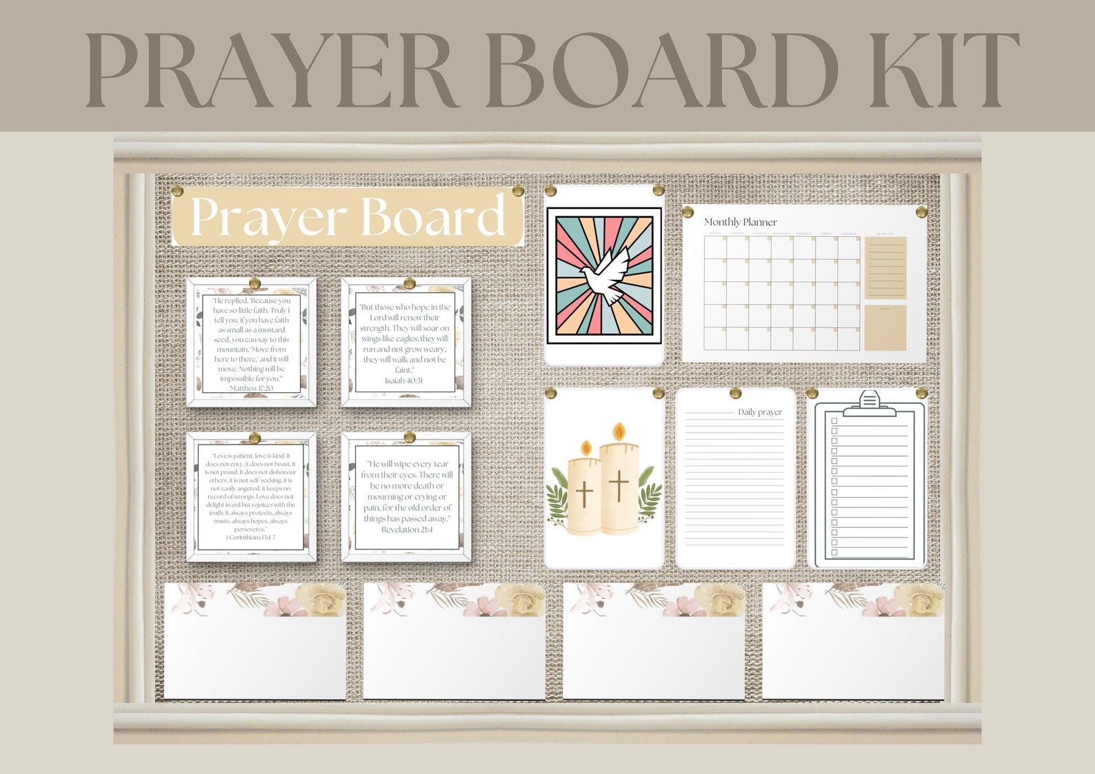 Prayer Board Kit: Printable Vision Board Headers & Cards (digital ...