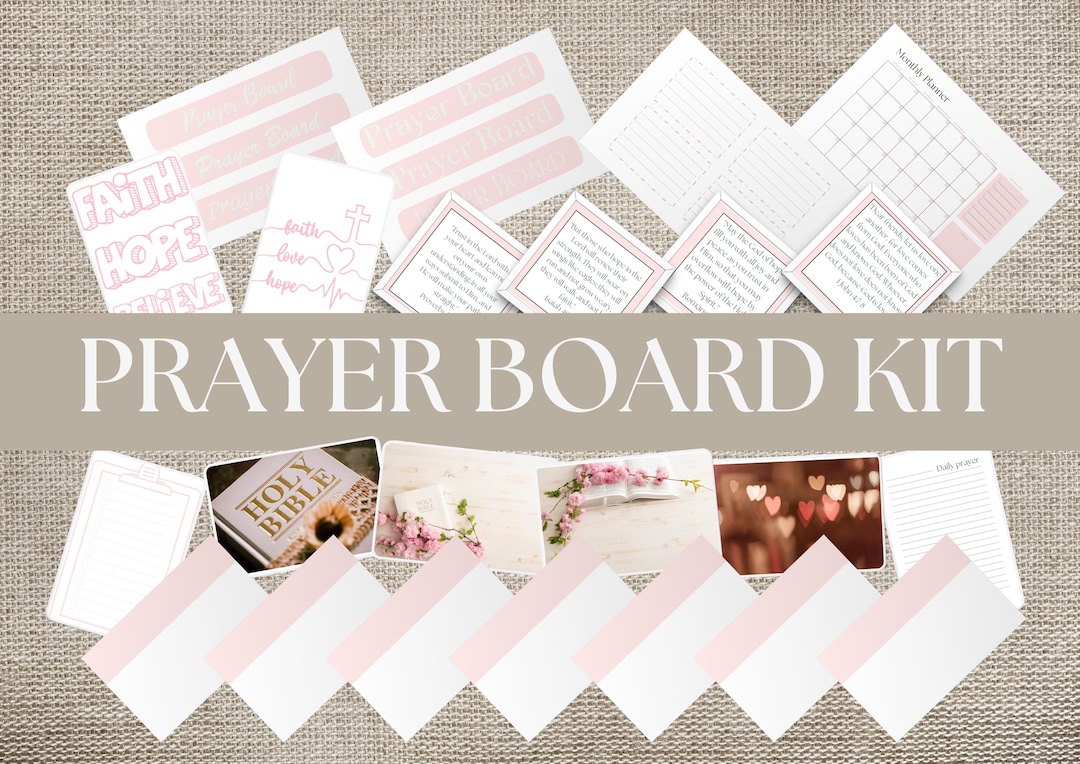Prayer Board Kit: Printable Vision Board, Headers, Envelopes (digital ...