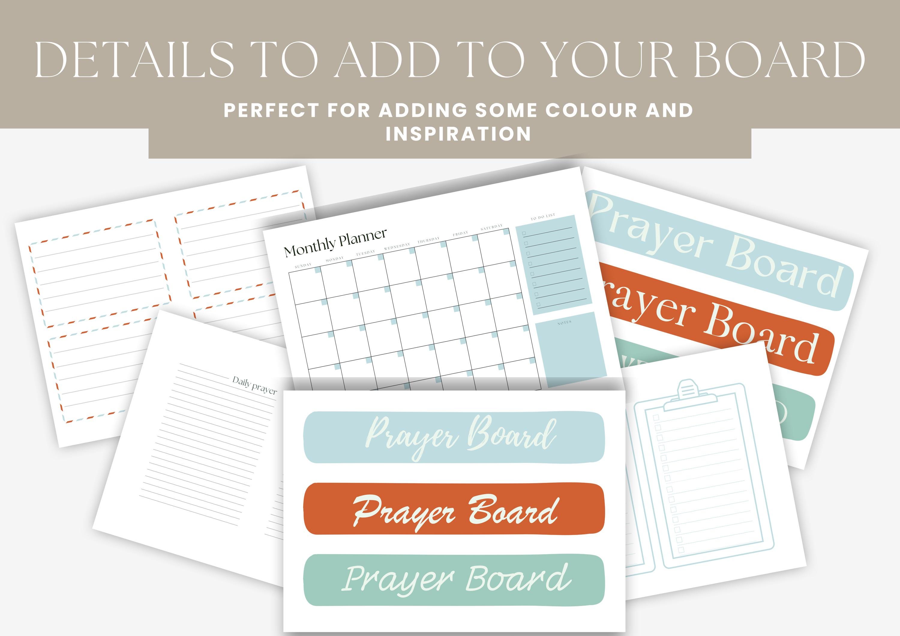 Prayer Board Kit | Prayer Board Starter Kit | Printable Floral Print ...