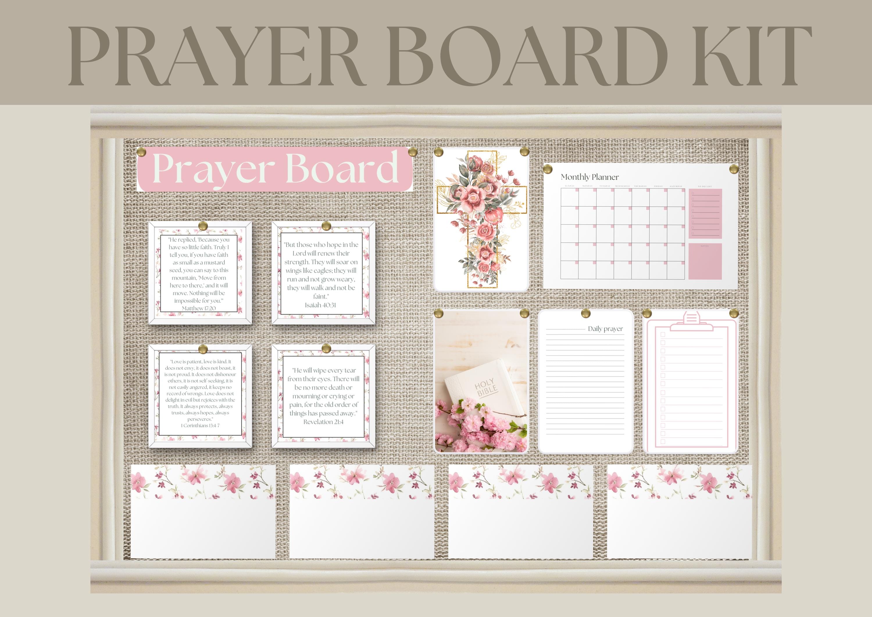 Prayer Board Kit: Printable Vision Board, Headers, Envelopes (digital ...