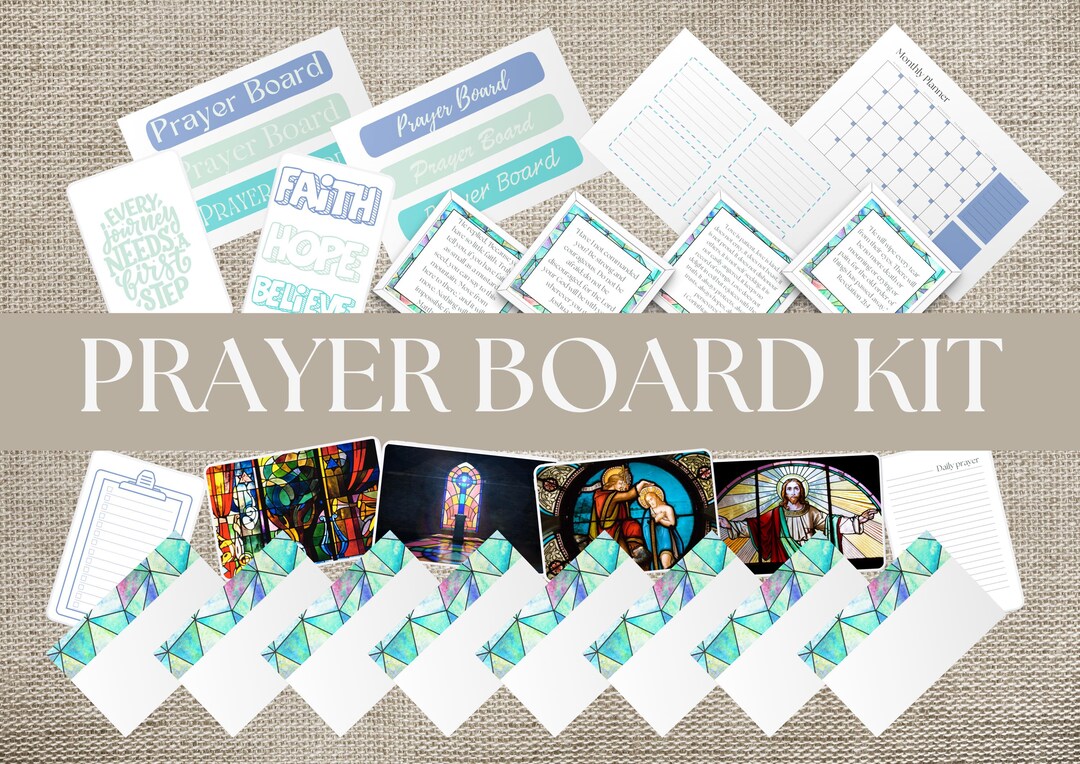 Prayer Board Kit: Printable Vision Board, Headers, Envelopes (digital ...