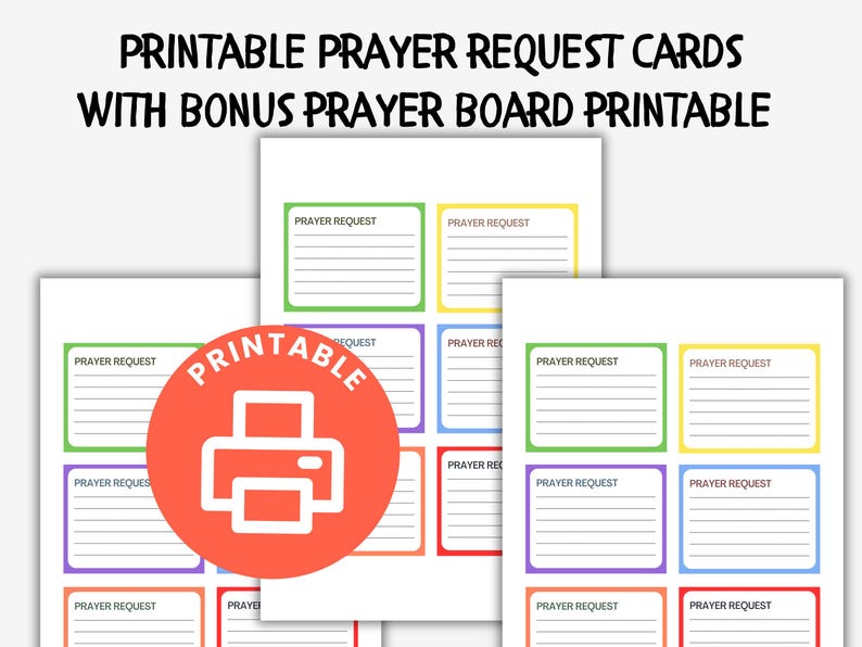 Children's Prayer Request Cards Template: Printable Prayer Board Kit ...