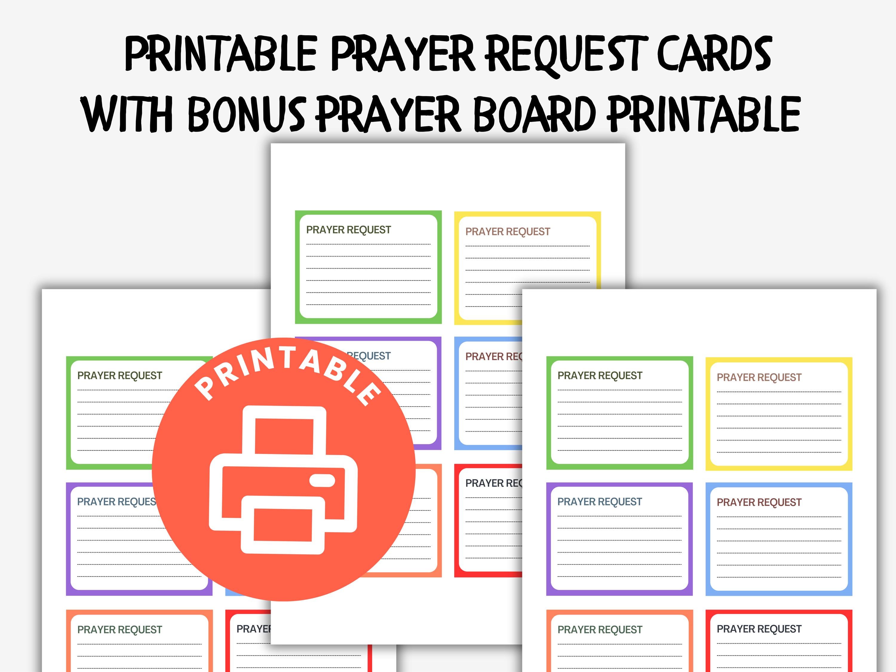 Children's Prayer Request Cards Template: Printable Prayer Board Kit ...