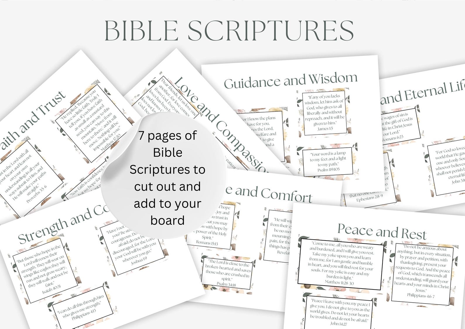 Prayer Board Kit: Printable Vision Board Headers & Cards (digital ...